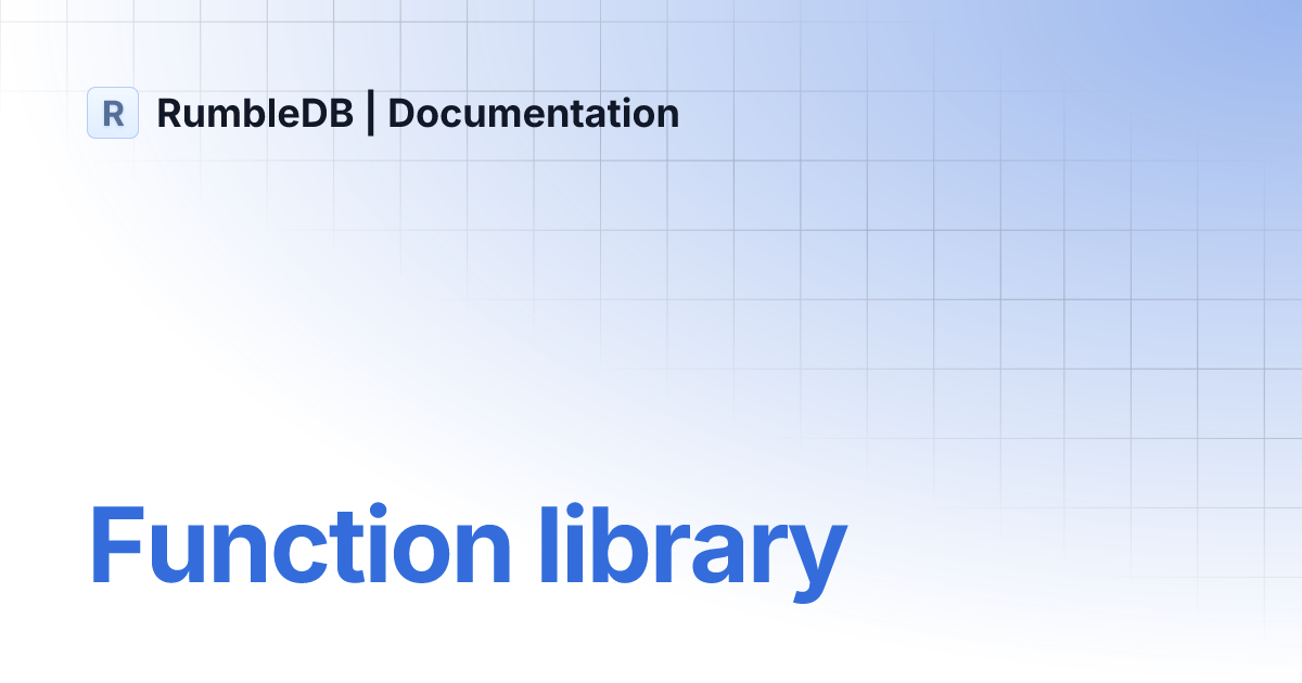 Function library | RumbleDB | Documentation